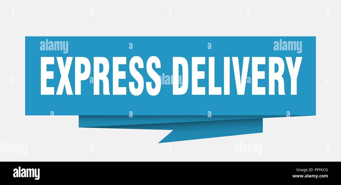 express delivery sign. express delivery paper origami speech bubble ...