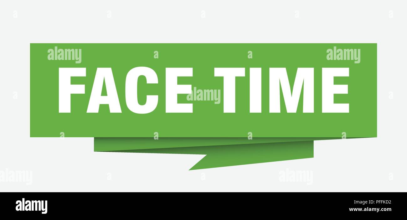 face time sign. face time paper origami speech bubble. face time tag ...