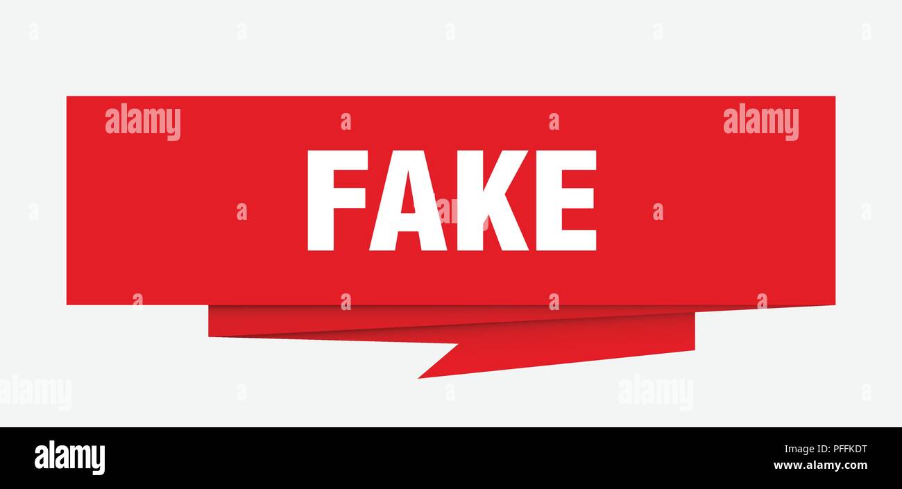 fake sign. fake paper origami speech bubble. fake tag. fake banner ...