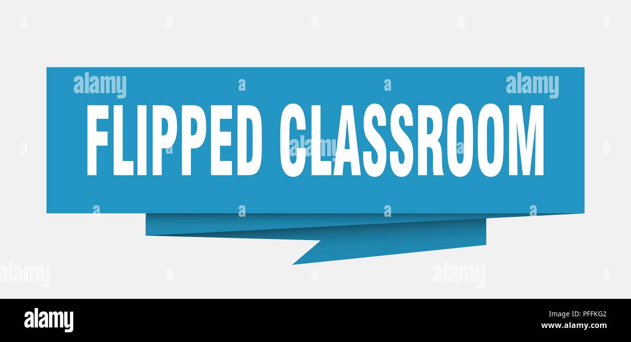 flipped classroom sign. flipped classroom paper origami speech bubble ...