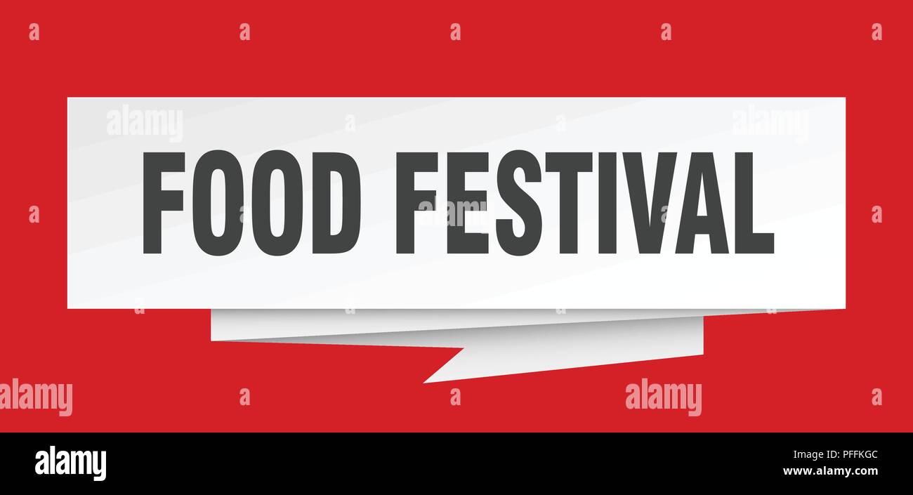 food festival sign. food festival paper origami speech bubble. food ...