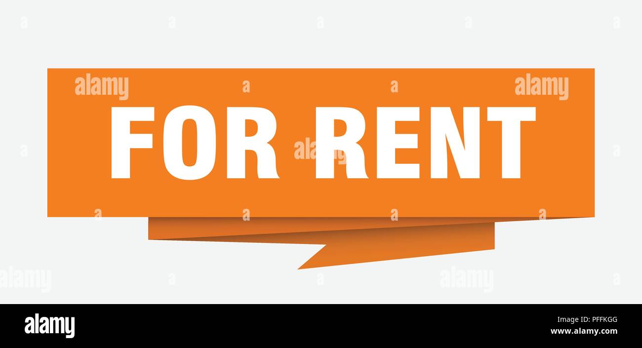 for rent sign. for rent paper origami speech bubble. for rent tag. for ...