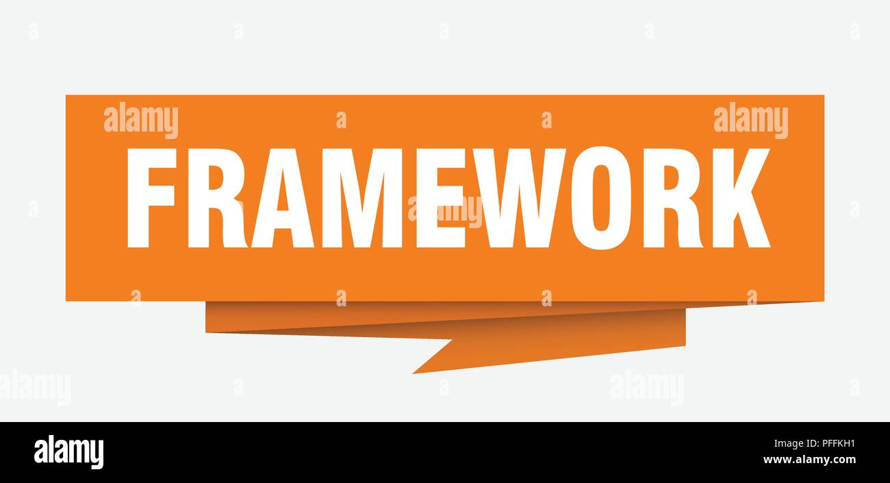 framework sign. framework paper origami speech bubble. framework tag ...