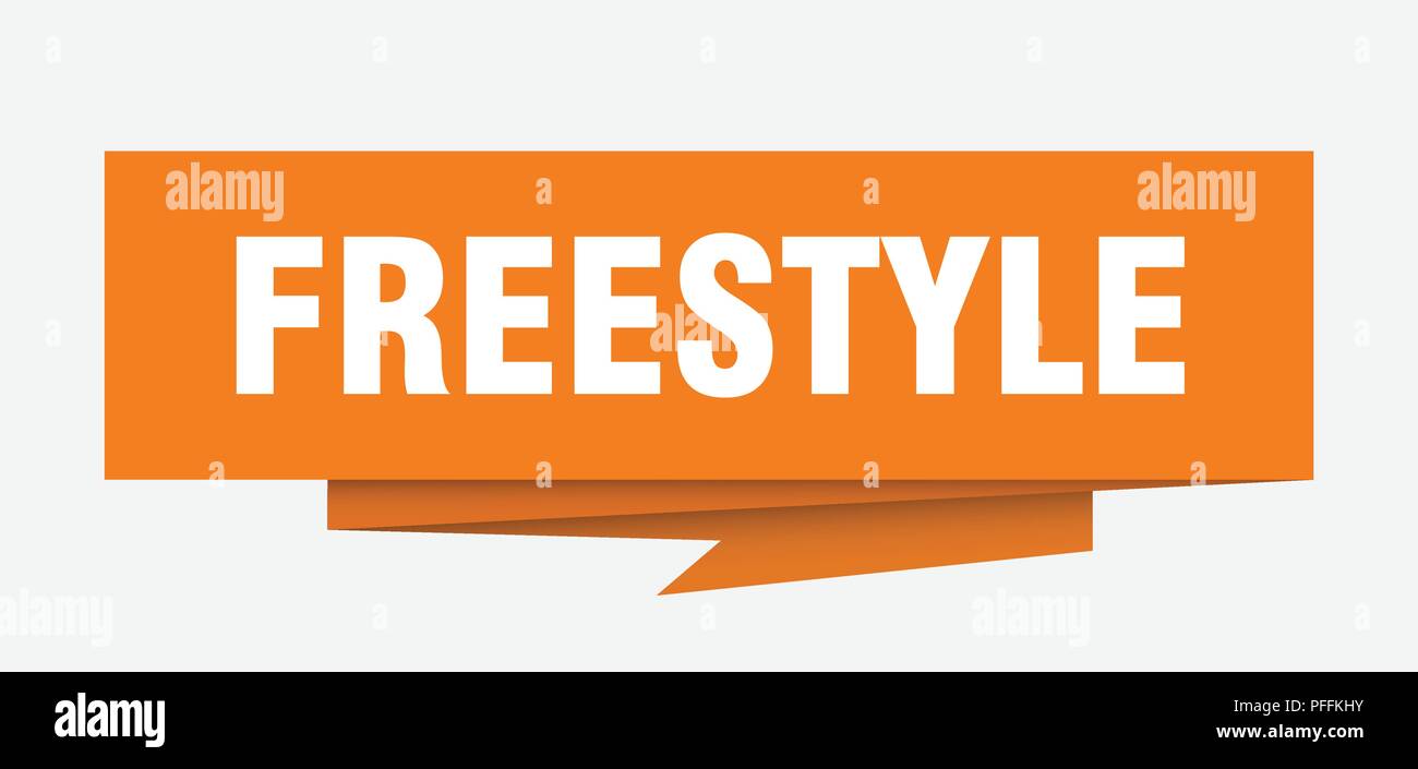 freestyle sign. freestyle paper origami speech bubble. freestyle tag ...