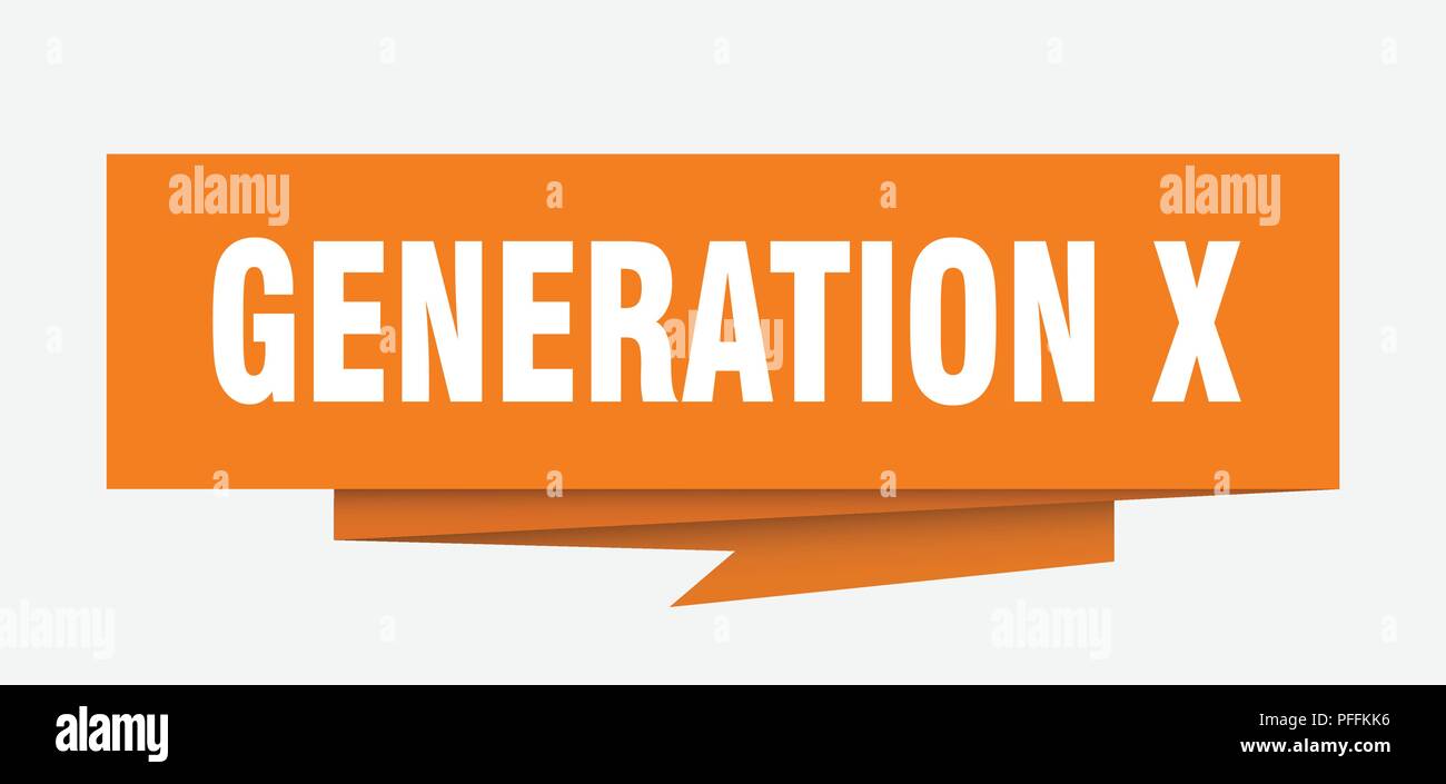 Generation X Sign Generation X Paper Origami Speech Bubble Generation X Tag Generation X