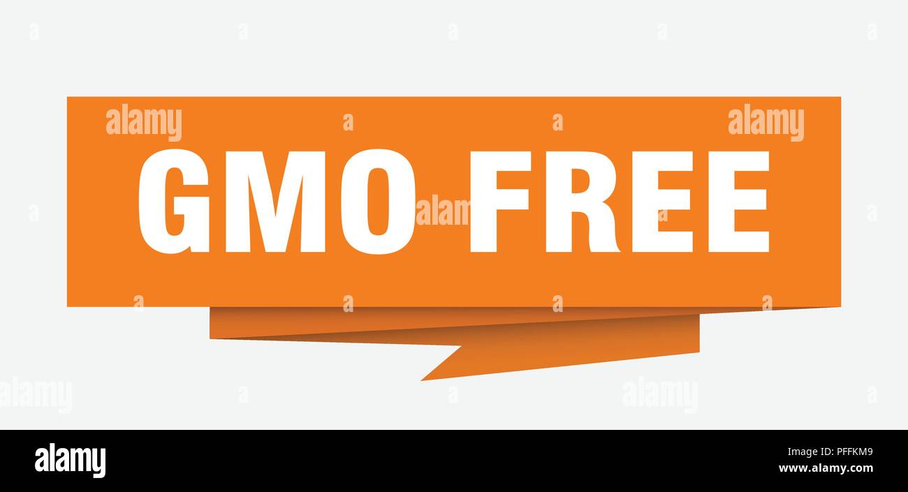 gmo free sign. gmo free paper origami speech bubble. gmo free tag. gmo free banner Stock Vector ...