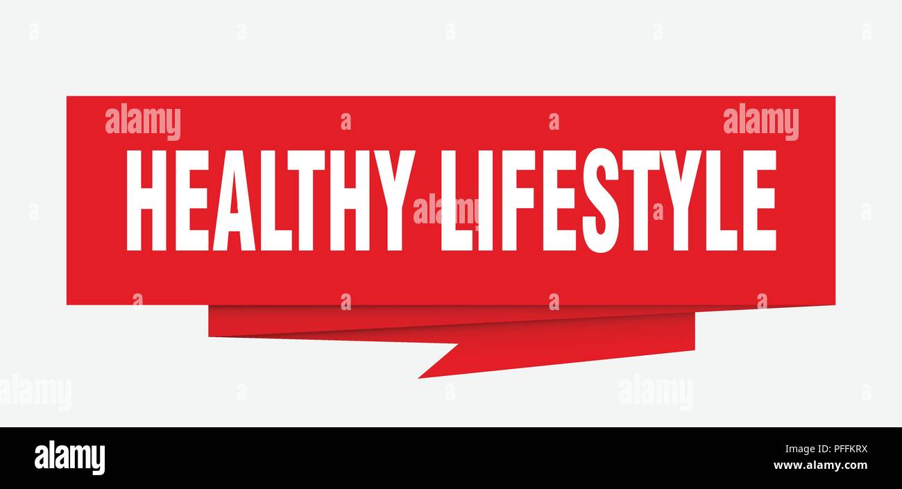 healthy lifestyle sign. healthy lifestyle paper origami speech bubble ...