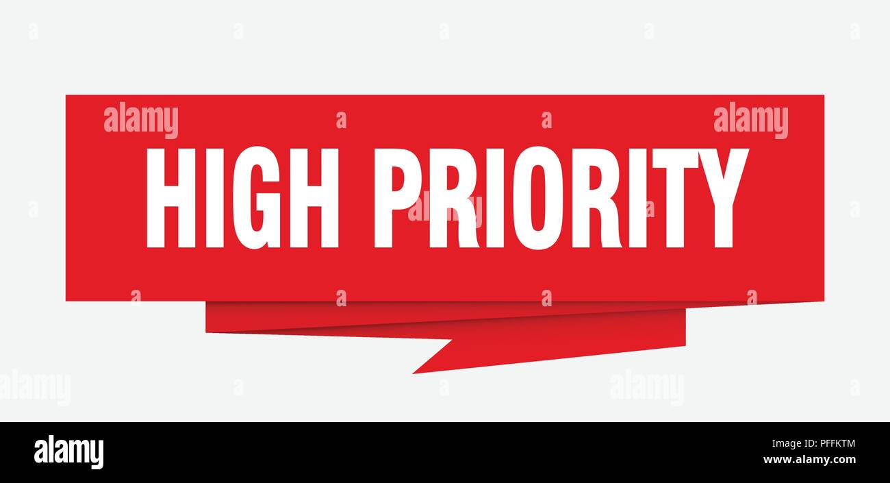 high priority sign. high priority paper origami speech bubble. high ...