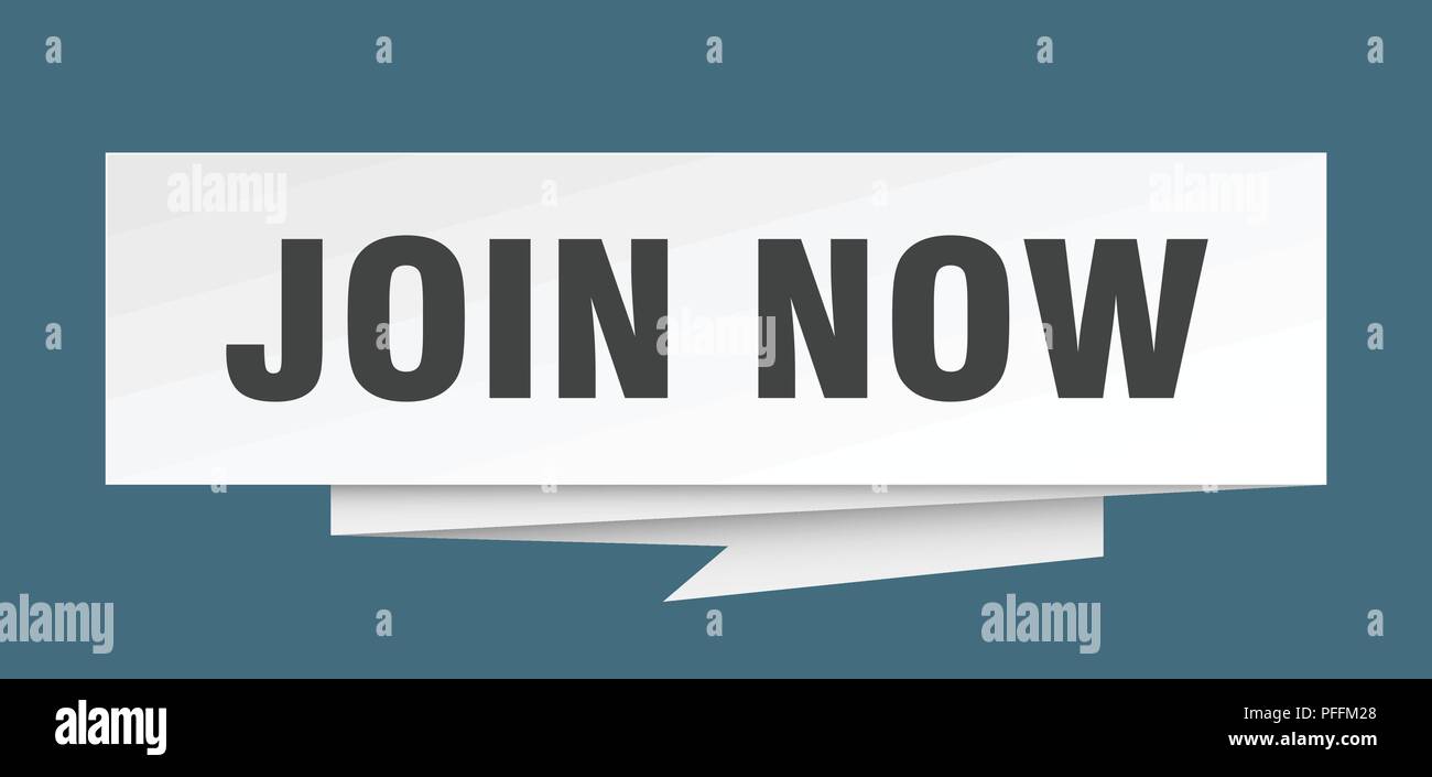 join now sign. join now paper origami speech bubble. join now tag. join now banner Stock Vector ...