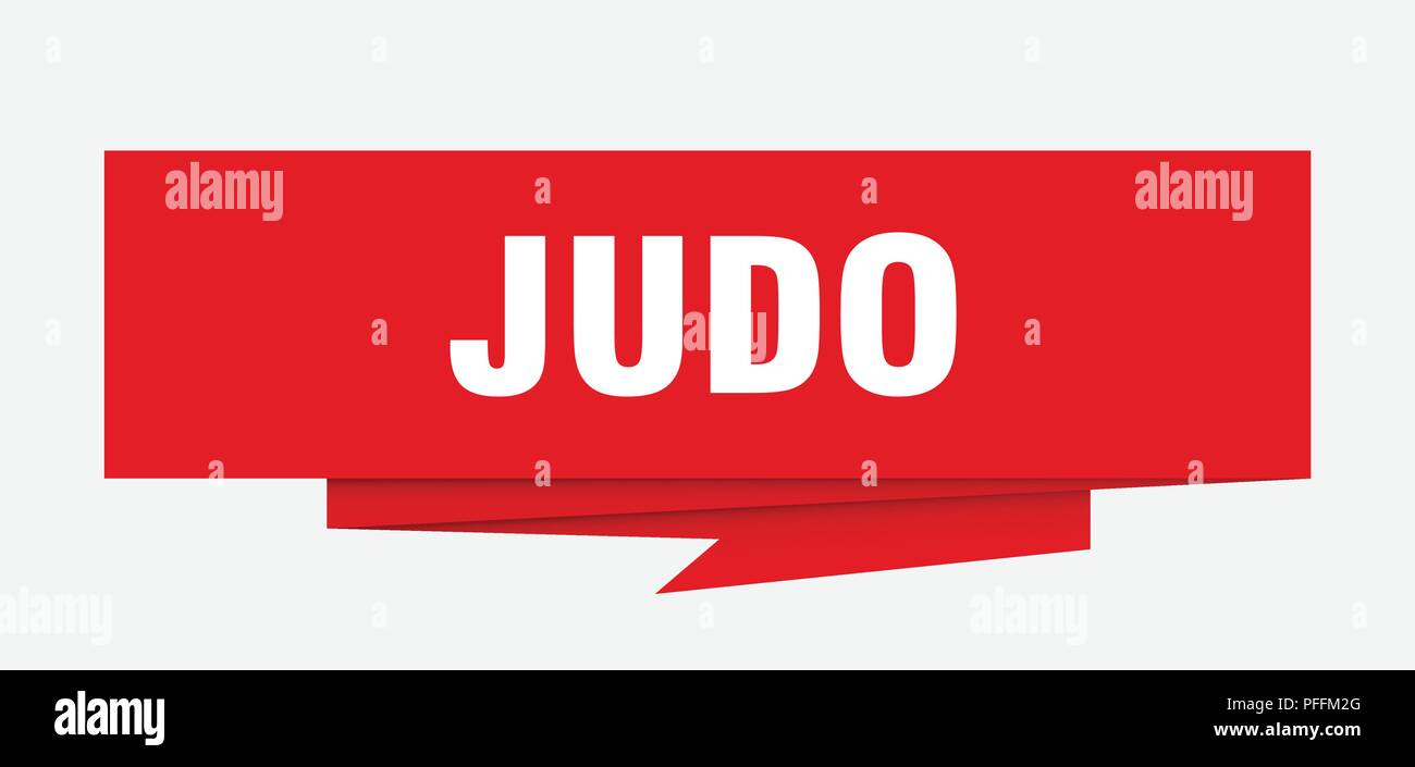 judo sign. judo paper origami speech bubble. judo tag. judo banner ...