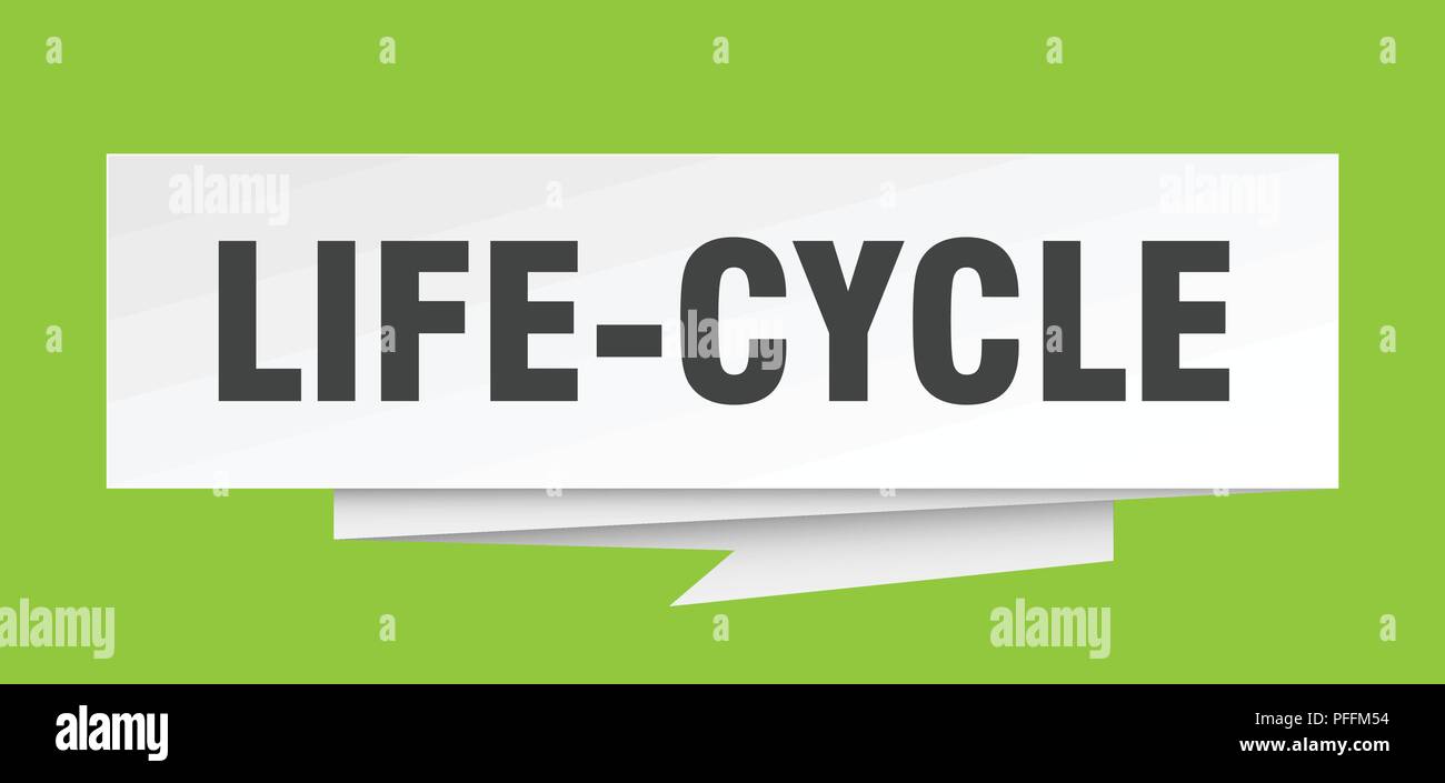 life-cycle sign. life-cycle paper origami speech bubble. life-cycle tag ...