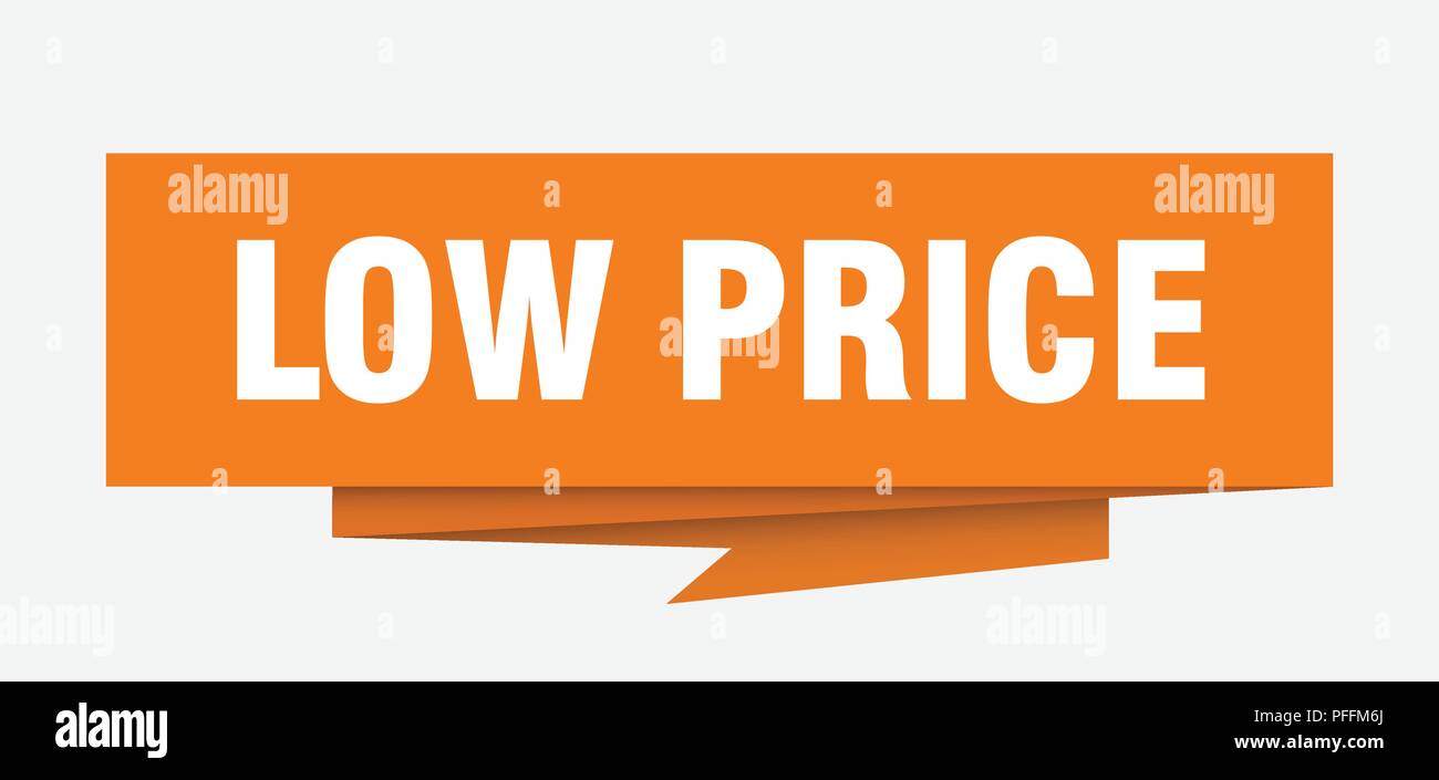 low price sign. low price paper origami speech bubble. low price tag ...