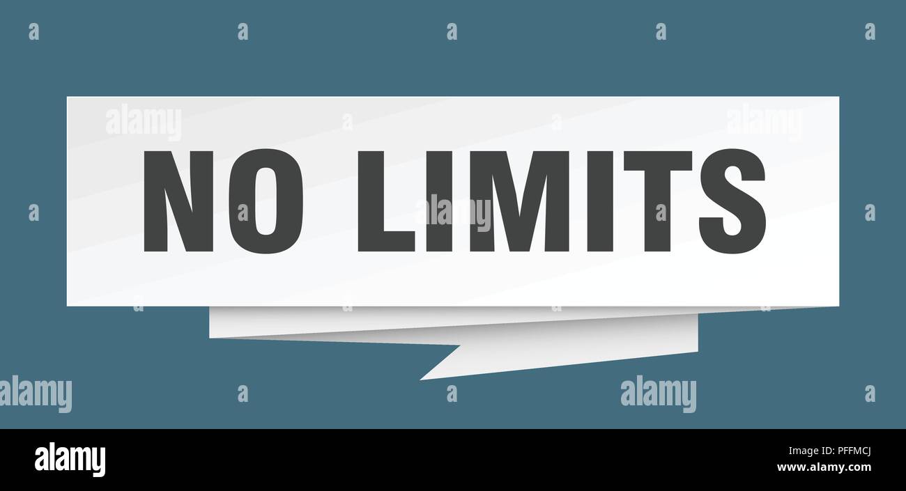 no limits sign. no limits paper origami speech bubble. no limits tag ...