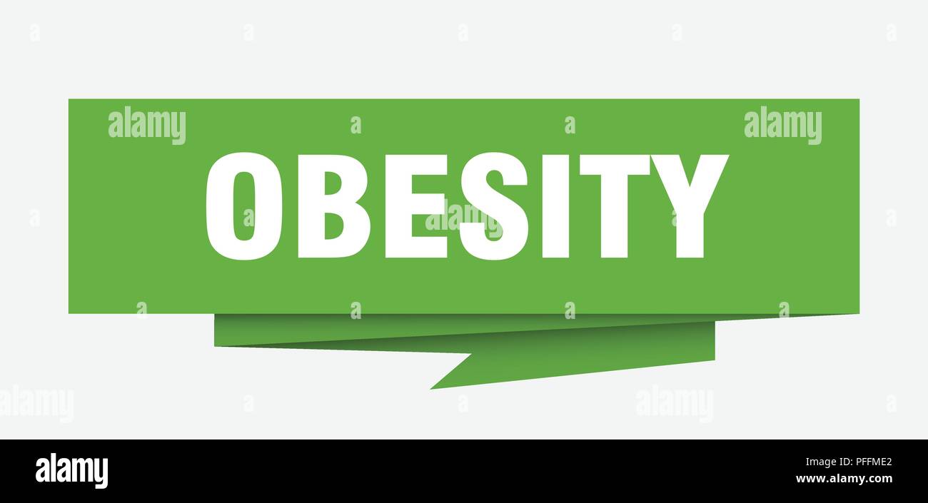 obesity sign. obesity paper origami speech bubble. obesity tag. obesity ...