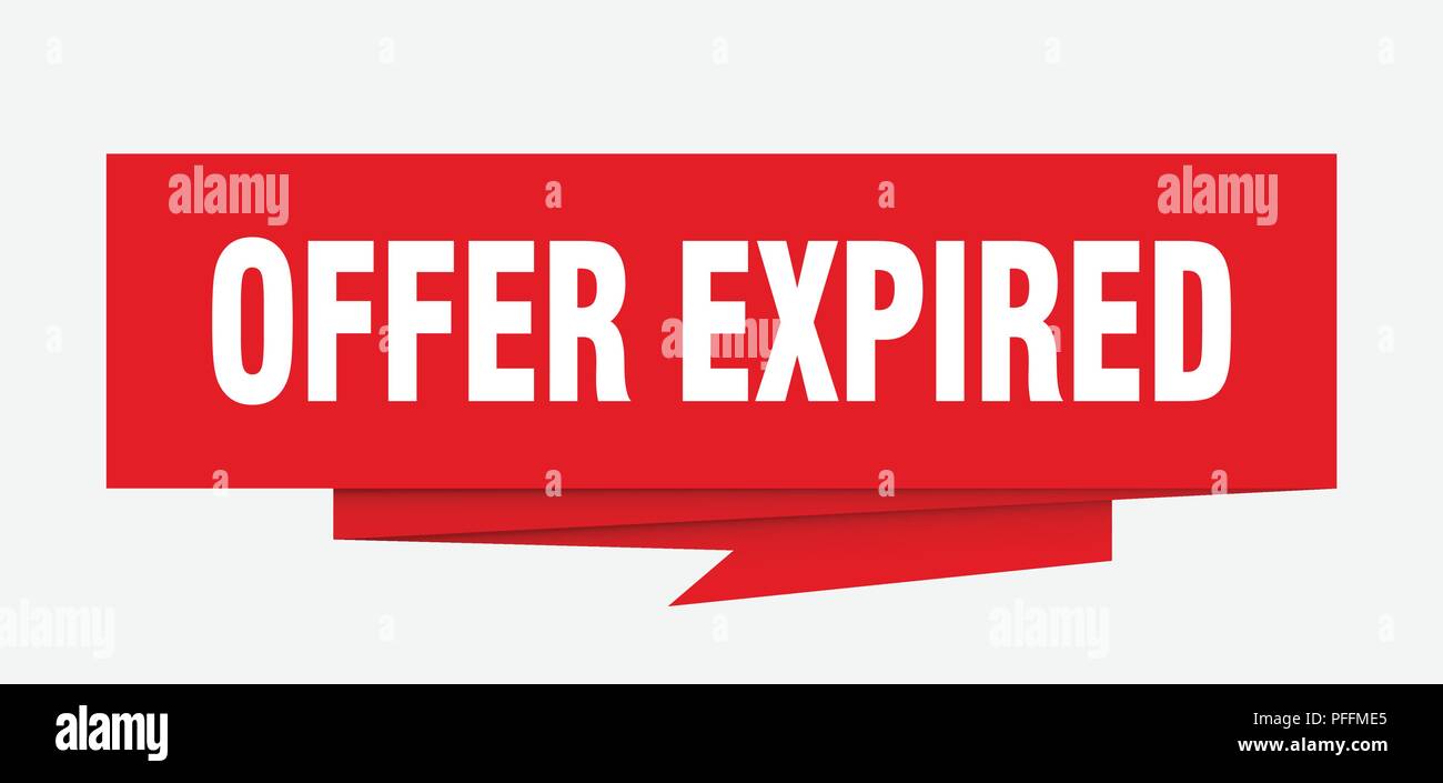 offer expired sign. offer expired paper origami speech bubble. offer ...
