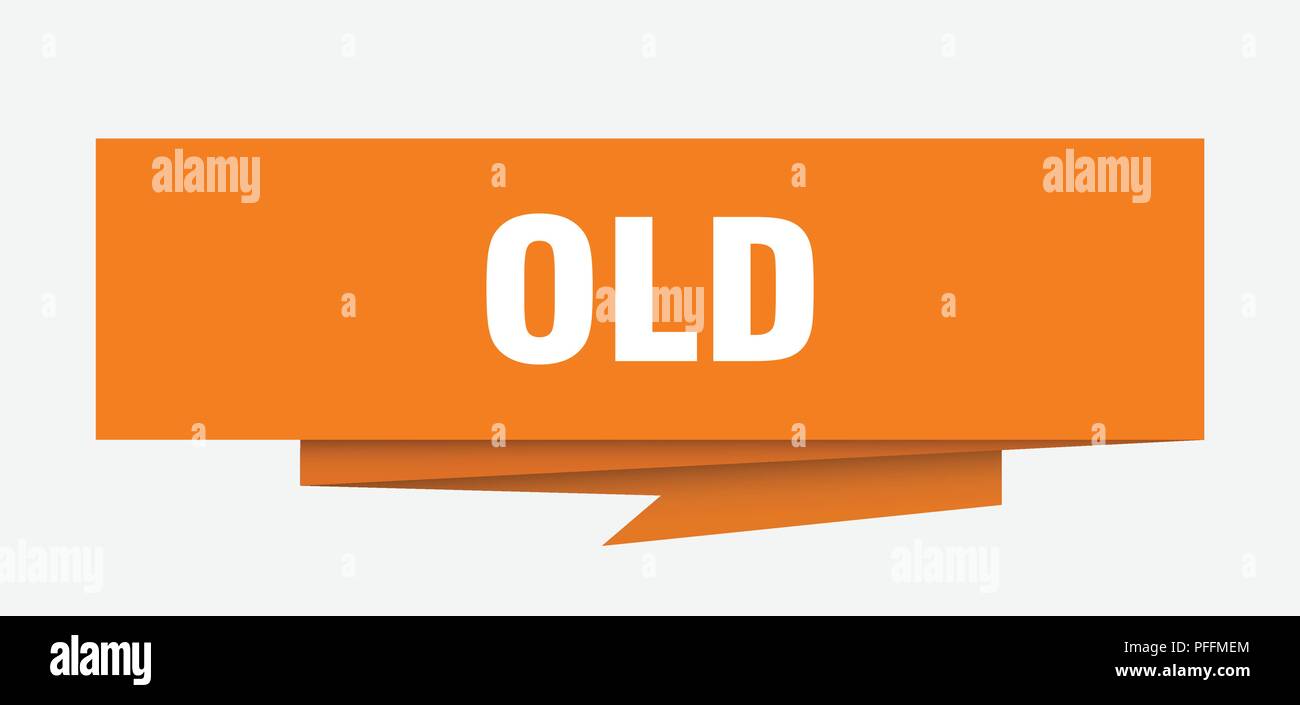 old sign. old paper origami speech bubble. old tag. old banner Stock ...