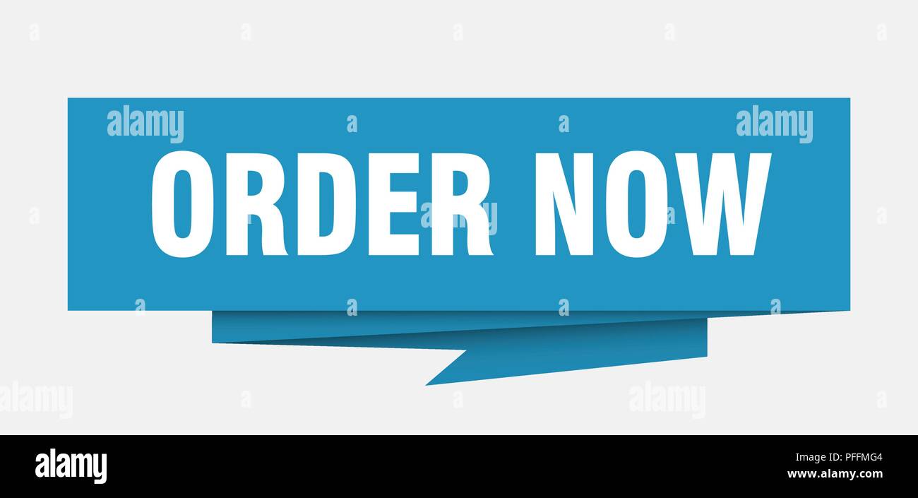 order now sign. order now paper origami speech bubble. order now tag ...