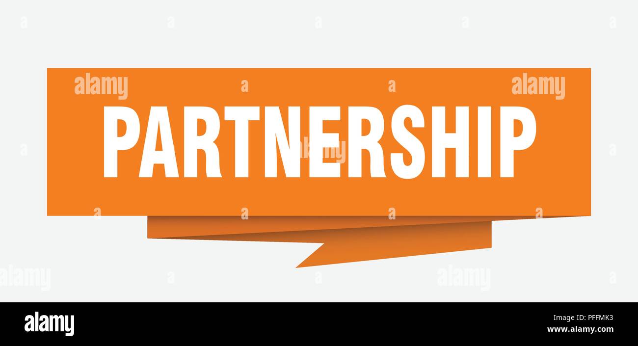 partnership sign. partnership paper origami speech bubble. partnership ...