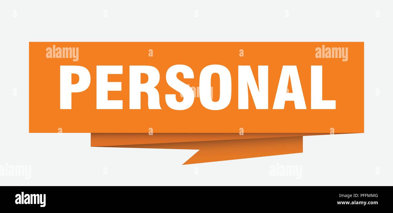 personal sign. personal paper origami speech bubble. personal tag ...