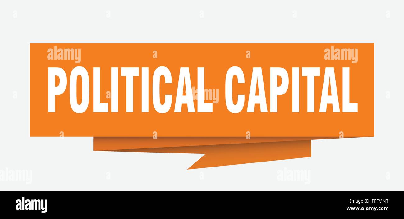 political capital sign. political capital paper origami speech bubble ...