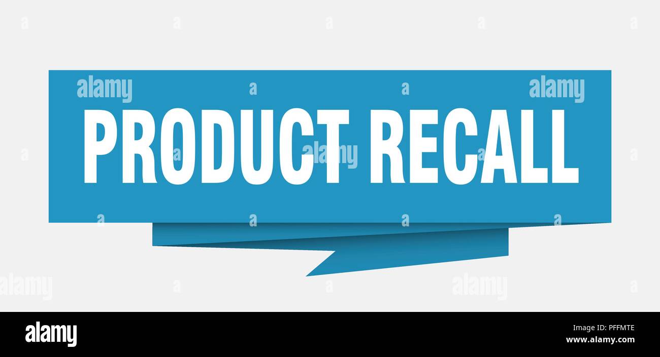 product recall sign. product recall paper origami speech bubble ...