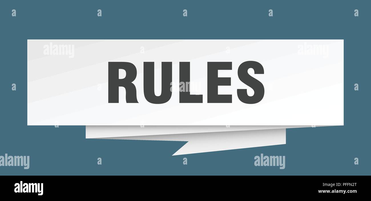 rules sign. rules paper origami speech bubble. rules tag. rules banner ...