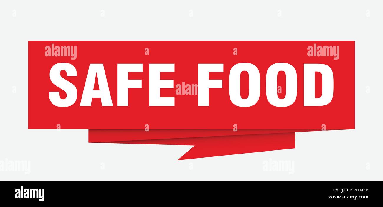 safe food sign. safe food paper origami speech bubble. safe food tag ...