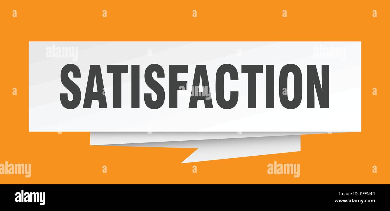 satisfaction sign. satisfaction paper origami speech bubble ...