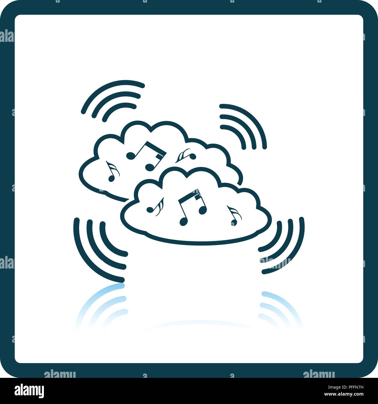 Music cloud icon. Shadow reflection design. Vector illustration Stock ...