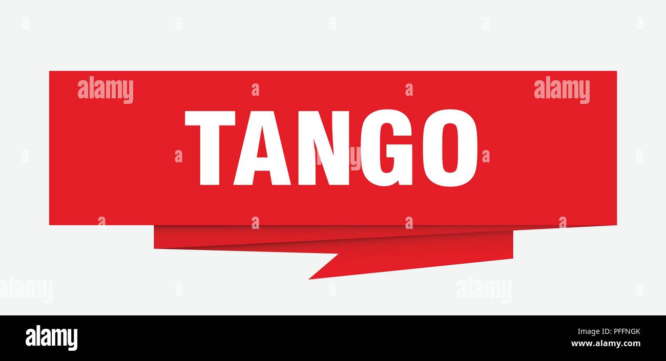 tango sign. tango paper origami speech bubble. tango tag. tango banner ...