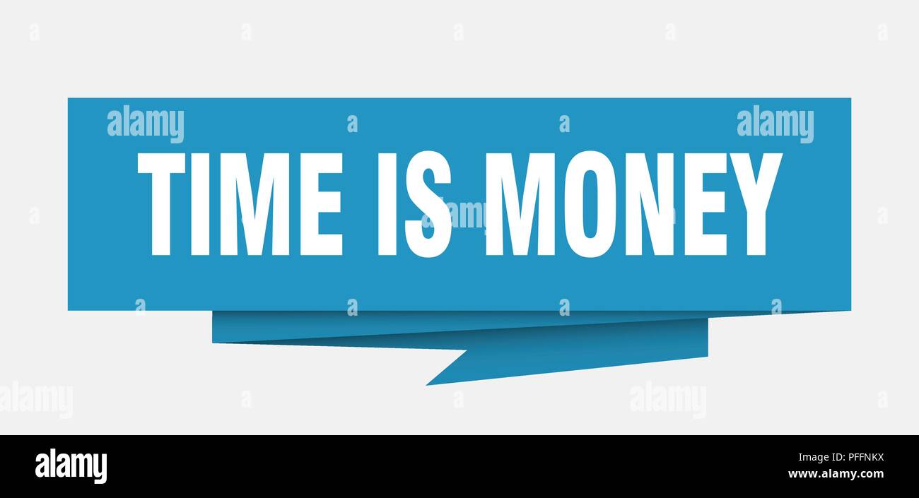time is money sign. time is money paper origami speech bubble. time is ...