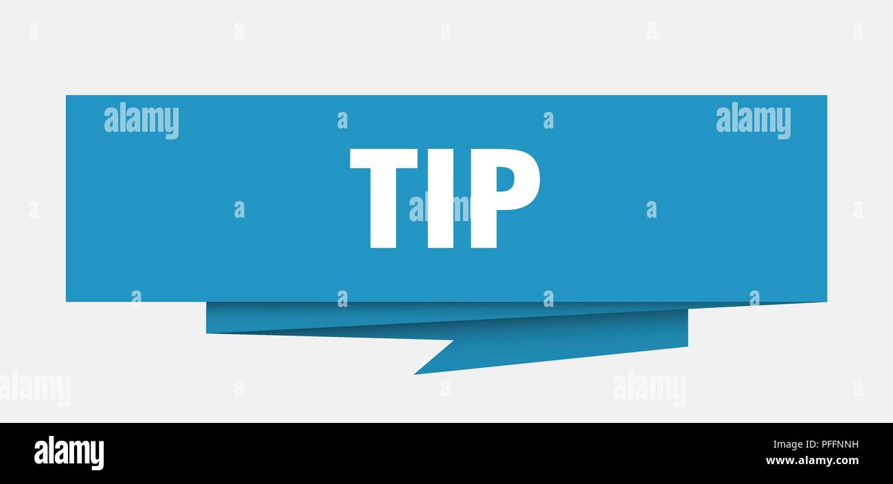 tip sign. tip paper origami speech bubble. tip tag. tip banner Stock ...
