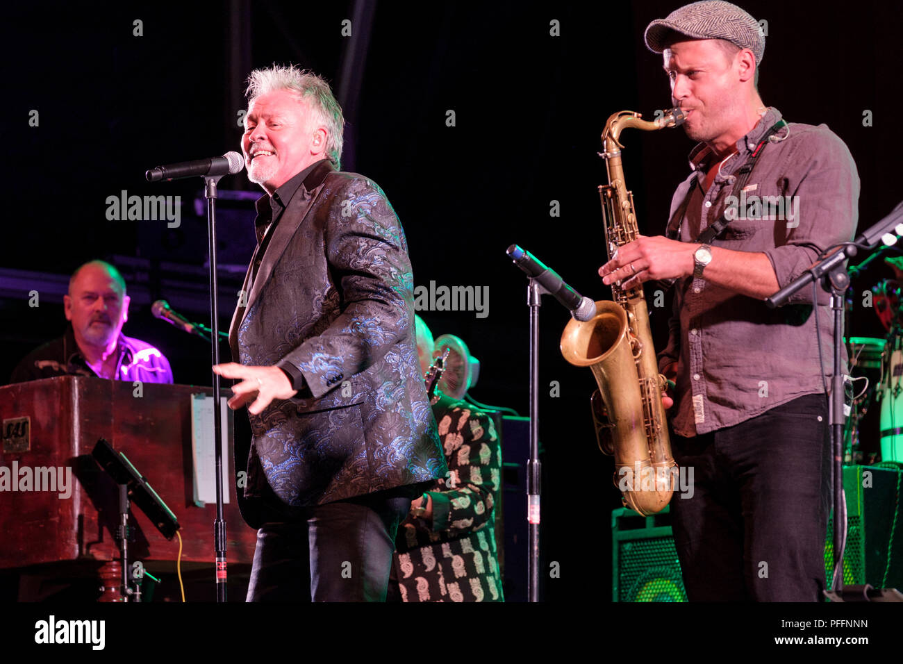 Paul Young performing with The SAS Band at the Weyfest Music Festival ...