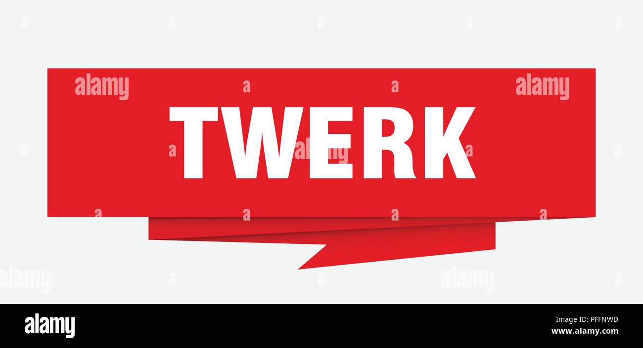 twerk sign. twerk paper origami speech bubble. twerk tag. twerk banner ...