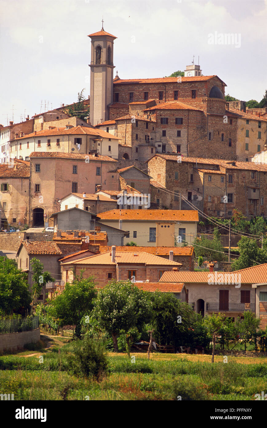 Italy, Tuscany, Monterchi, village on hillside Stock Photo - Alamy