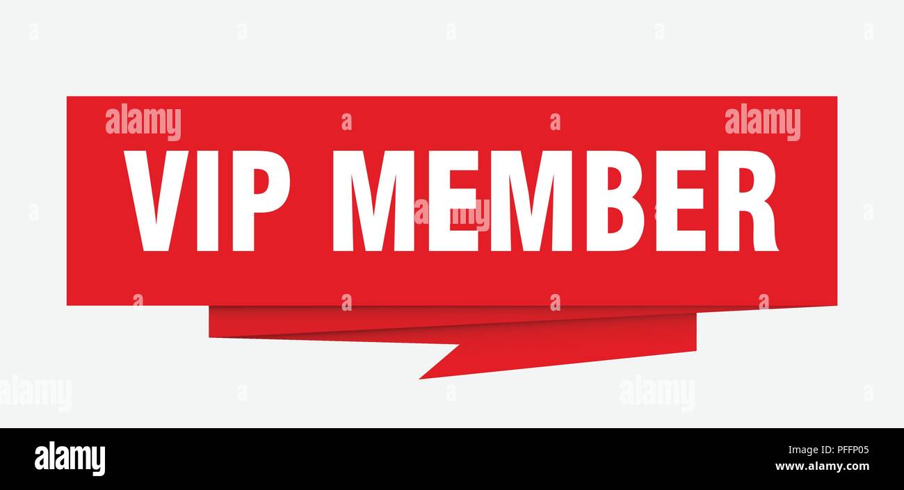 vip member sign. vip member paper origami speech bubble. vip member tag ...