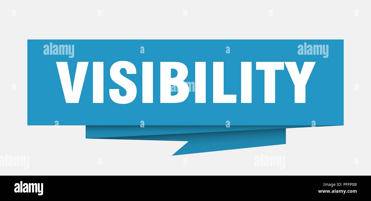 visibility sign. visibility paper origami speech bubble. visibility tag. visibility banner Stock ...