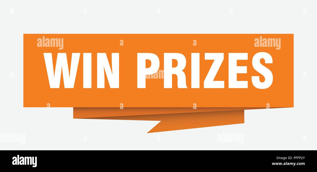 win prizes sign. win prizes paper origami speech bubble. win prizes tag ...
