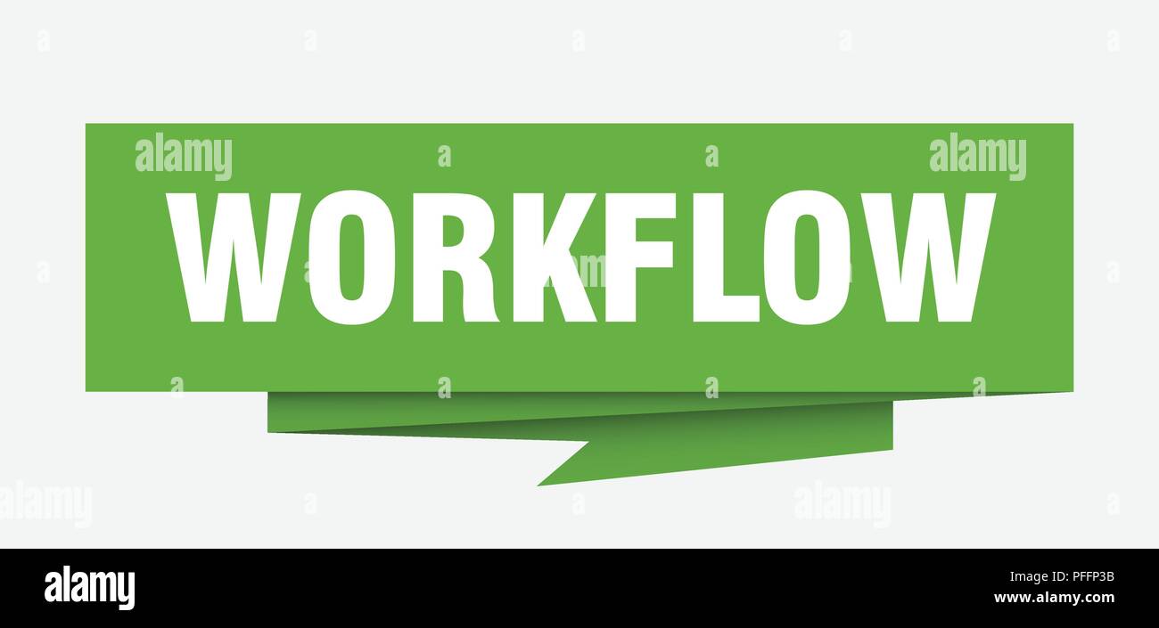 workflow sign. workflow paper origami speech bubble. workflow tag ...