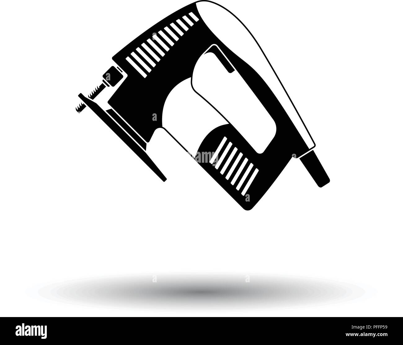 Jigsaw icon. White background with shadow design. Vector illustration ...