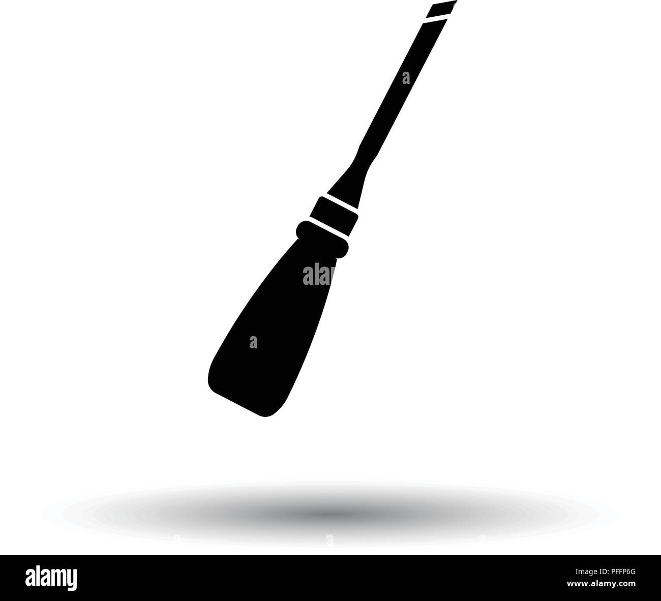 Chisel icon. White background with shadow design. Vector illustration ...