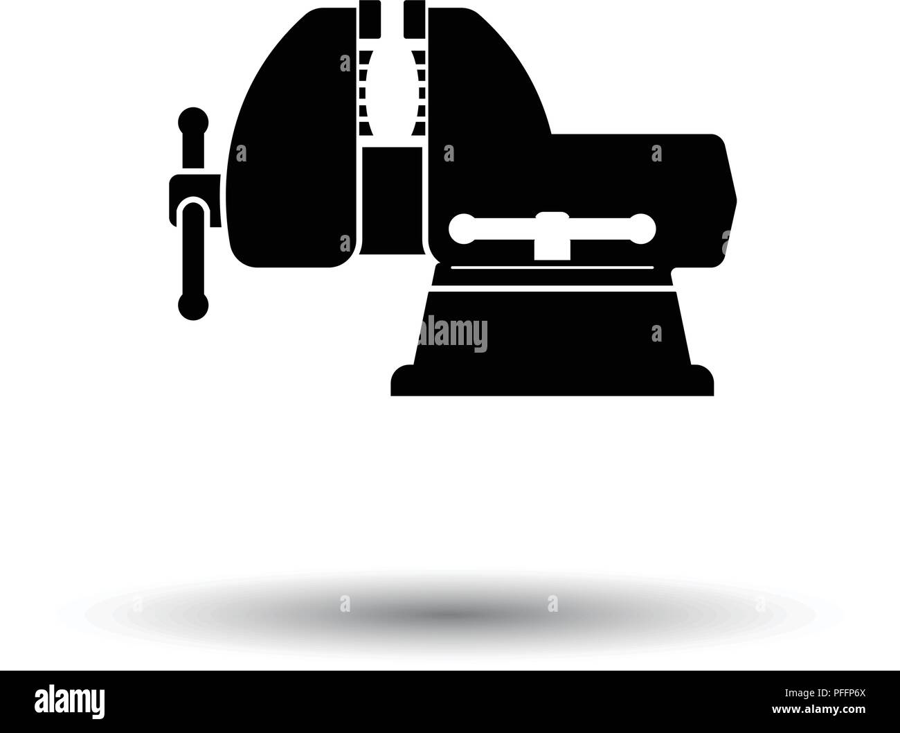 Vise icon. White background with shadow design. Vector illustration ...