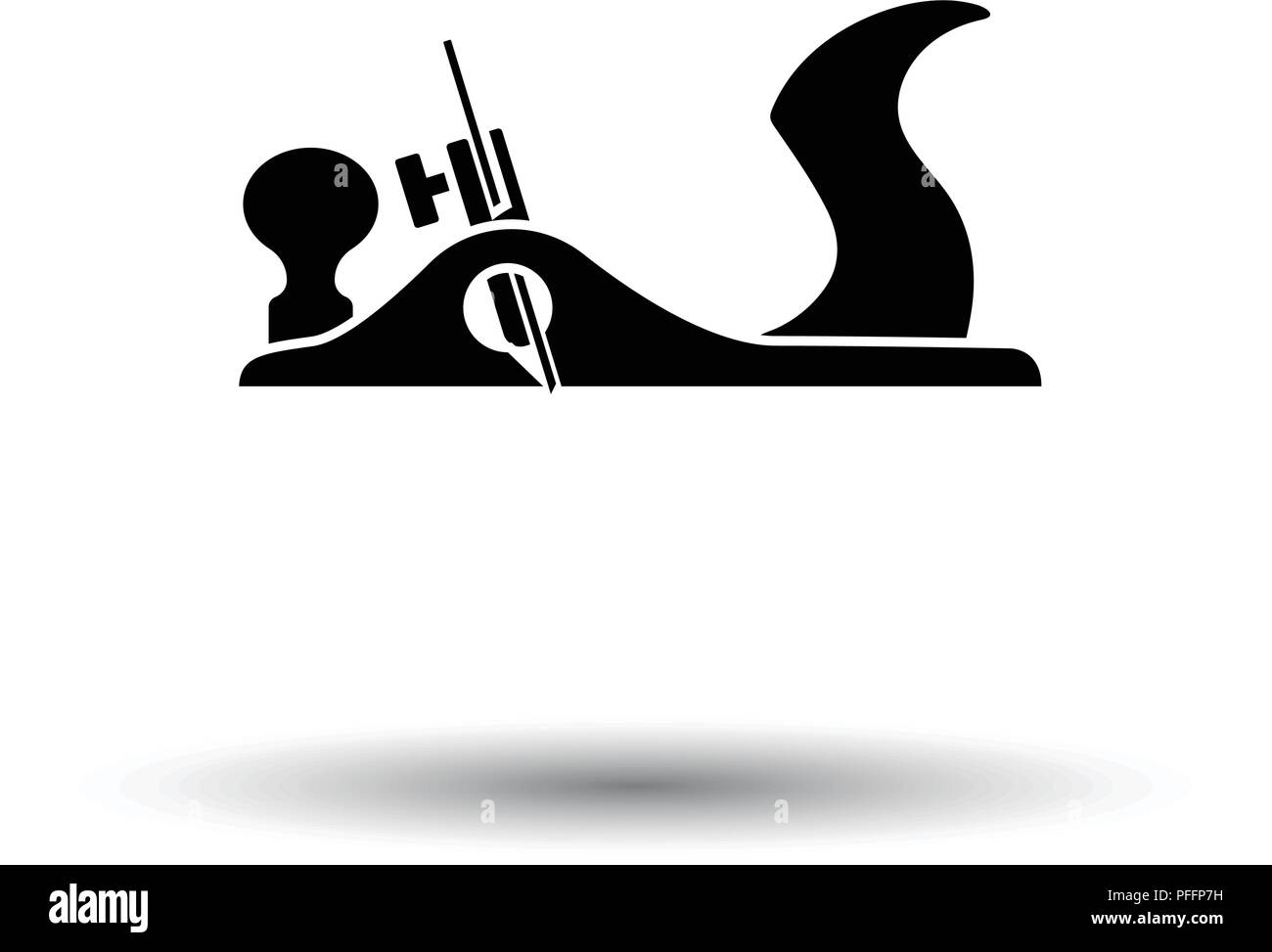 Jack-plane tool icon. White background with shadow design. Vector ...
