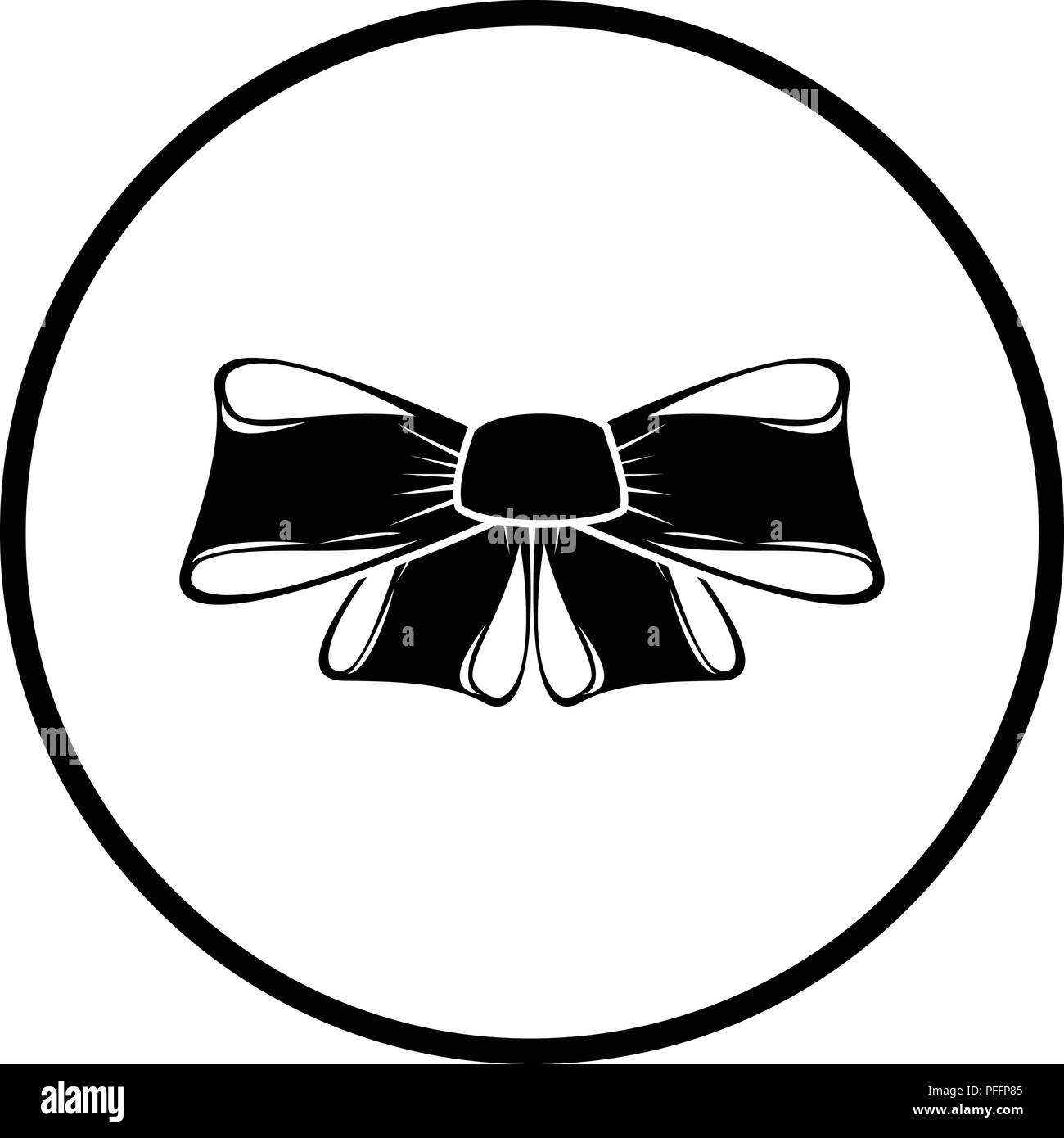Party bow icon. Thin circle design. Vector illustration Stock Vector ...