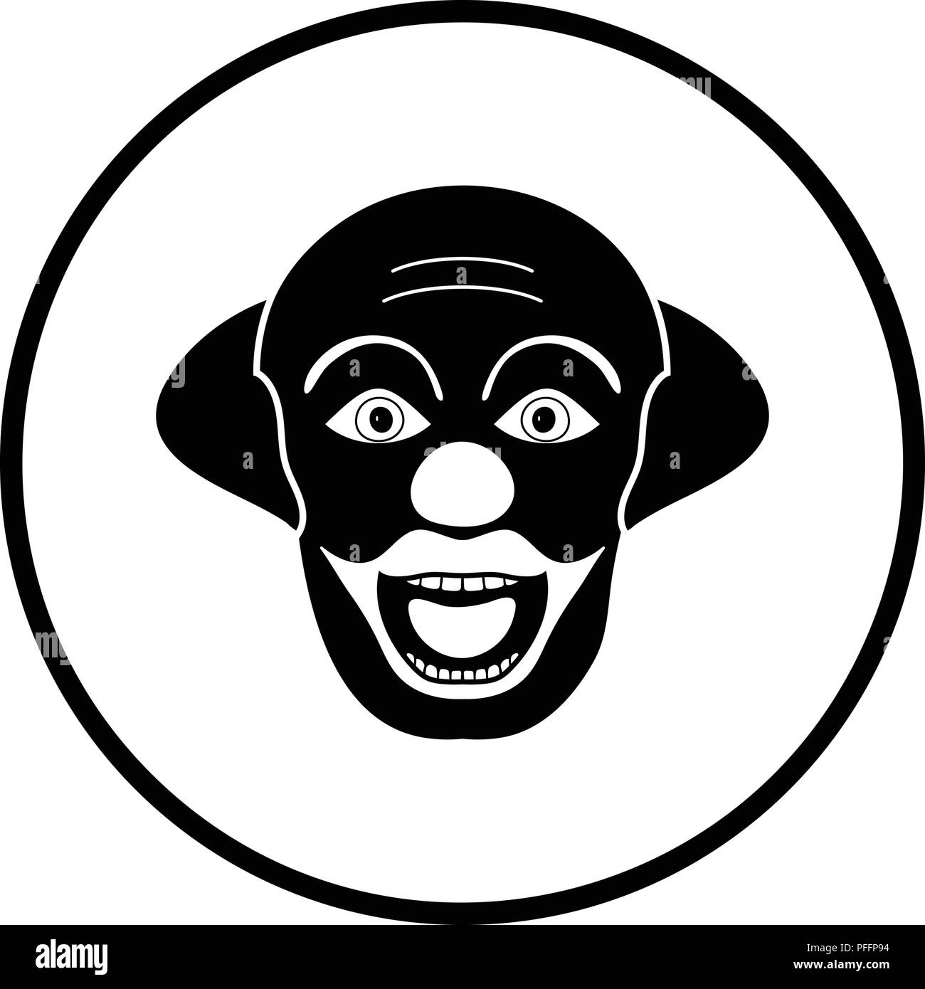 Party clown face icon. Thin circle design. Vector illustration Stock ...