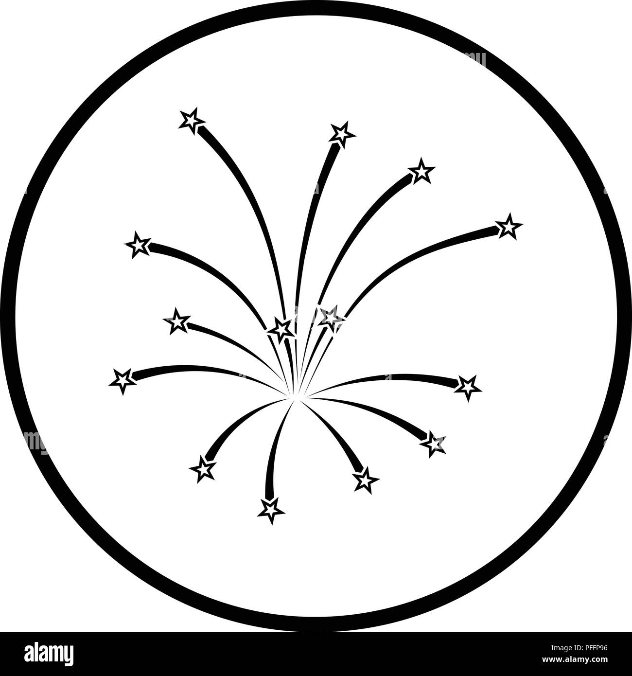 Fireworks icon. Thin circle design. Vector illustration Stock Vector ...