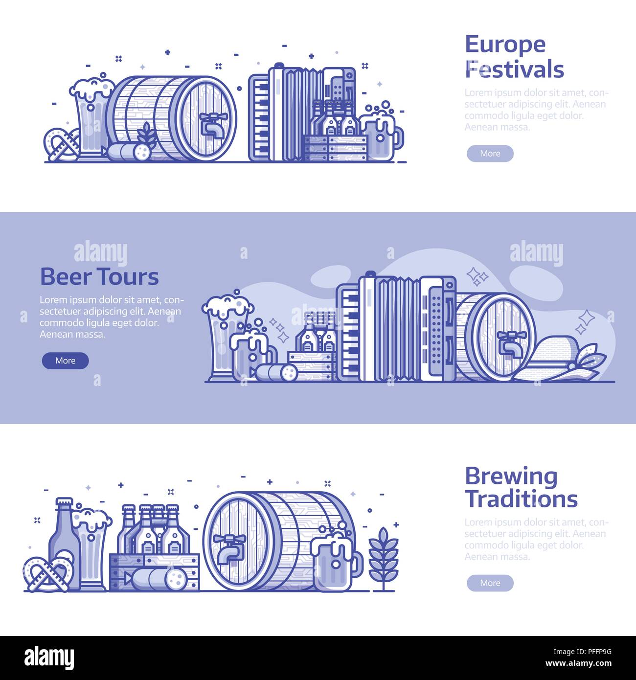 Brewery, Beer Festival and Beer Craft Banners Stock Vector Image & Art ...