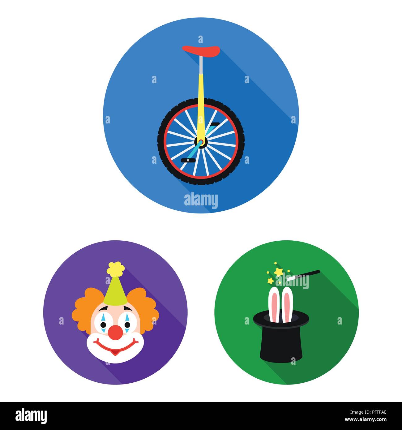 Circus and attributes flat icons in set collection for design. Circus ...
