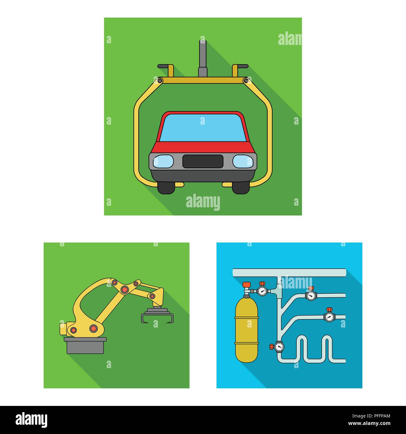 Equipment and machine flat icons in set collection for design.Technical ...