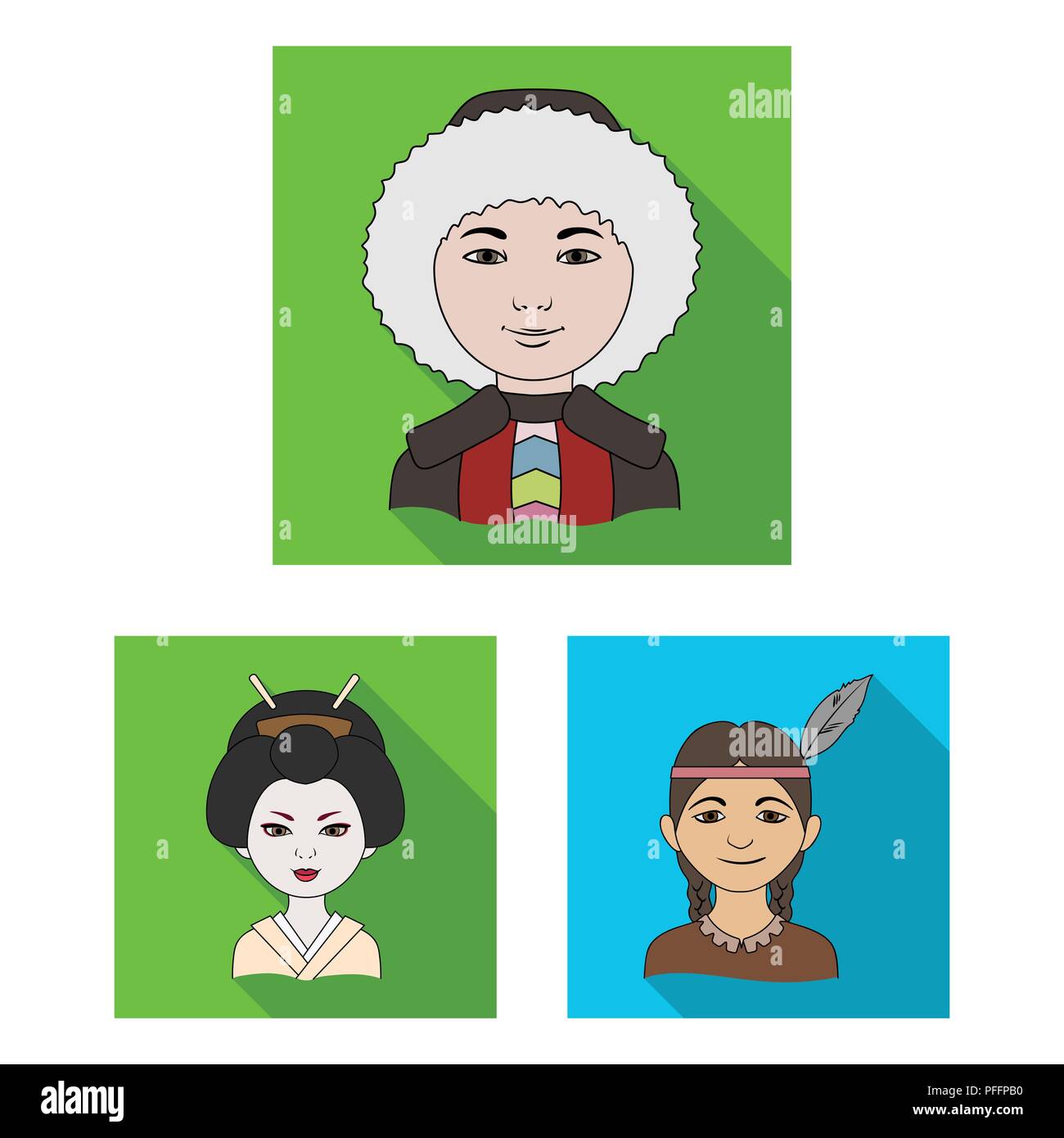 The human race flat icons in set collection for design. People and ...